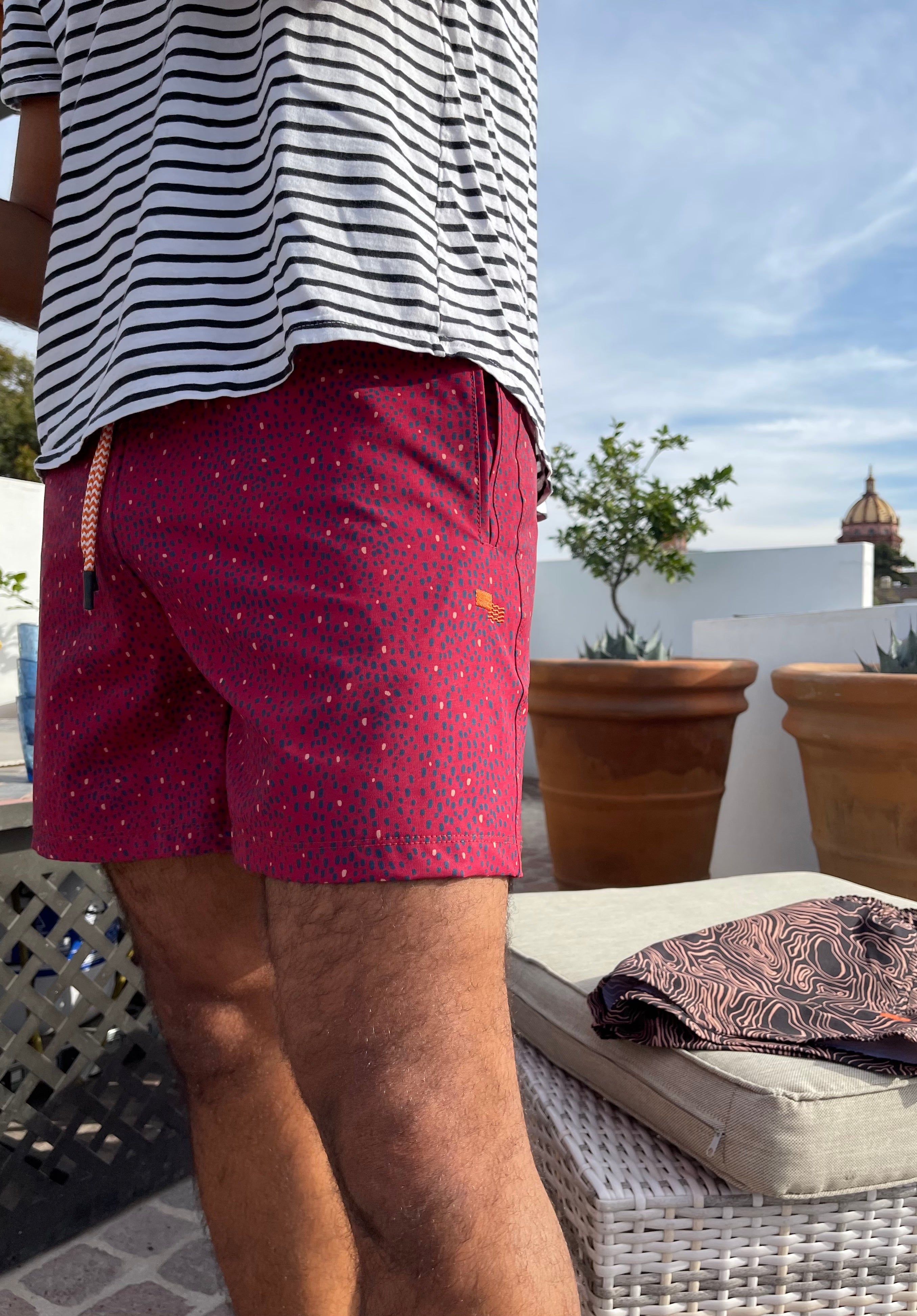 ERIC TRUNK IN PEBBLED MAROON – Copper Bottom Swim
